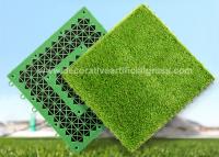 China Polypropylene Yarn Interlocking Fake Synthetic Grass Decor 30*30cm 50*50cm for sale