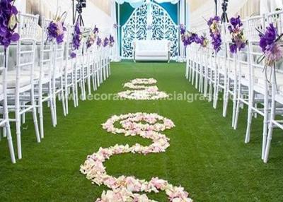 China 7000D PP Yarn Green Decorative Artificial Grass Mat For Wedding for sale