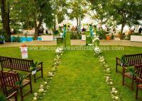 China 7000D PP Yarn Green Decorative Artificial Grass Mat For Wedding for sale