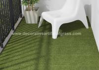 China PP Rubber Base Decorative Synthetic Squared Artificial Grass Interlocking Tiles for sale
