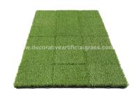 China Synthetic Decorative Artificial Grass Flooring Interlocking Grass Tiles For Rooftop Balcony for sale