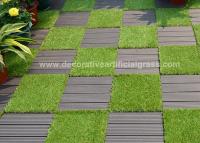 China Synthetic Backing Interlocking Decorative Artificial Grass Turf OEM ODM for sale