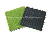 China Interlocking Artificial Grass Turf Synthetic Grass Tiles 30*30cm 40*40cm 50*50cm for sale