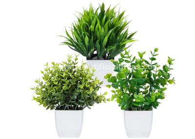 China Plastic PE Fake Potted Floor Plants Artificial Eucalyptus Grass 50*50cm for sale