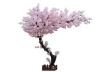 China Silk PE Plastic  Artificial Decoration Plants Pink Cherry Blossom Tree OEM ODM for sale