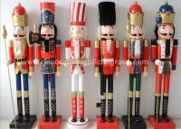 China 90cm Christmas Decoration Ornaments Wooden Nutcracker Puppet for sale