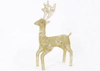 China Resin Metal Christmas Ornaments Hollow Deer Iron Animal Figurines 15*25cm for sale