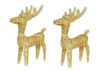 China Resin Metal Christmas Ornaments Hollow Deer Iron Animal Figurines 15*25cm for sale