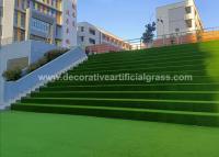 China 25mm Decorative Synthetic Fake Grass Carpet / Green Artificial Stair Grass 60*120cm for sale