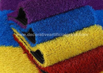 China SGS Rainbow Artificial Grass Lawn Colorful 2m * 25m 35mm for sale