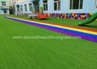 China Colorful Rainbow Artificial Grass Turf 30mm For Kindergarten School Playground for sale