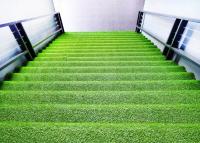 China 25mm Decorative Synthetic Fake Grass Carpet / Green Artificial Stair Grass 60*120cm for sale