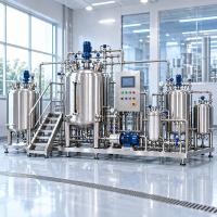 China 1500L Syrup Preparation System with Jacketed Mixing Tank and Variable Speed Agitator for sale
