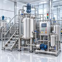 China 1500L Syrup Preparation System with Jacketed Mixing Tank and Variable Speed Agitator for sale
