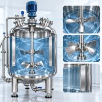 China 1500L Syrup Preparation System with Jacketed Mixing Tank and Variable Speed Agitator for sale
