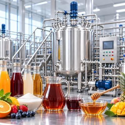 China 1500L Syrup Preparation System with Jacketed Mixing Tank and Variable Speed Agitator for sale