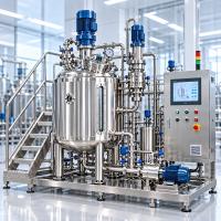 China 1000L Vacuum Emulsifying Mixing System with Homogenizer and Heating Cooling Jacket for sale