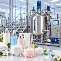 China 1000L Vacuum Emulsifying Mixing System with Homogenizer and Heating Cooling Jacket for sale