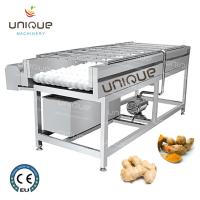 China Mango Brush Cleaning Machine for Pear Apple Carrot Mud Cleaning 3000*1250*1350 mm for sale