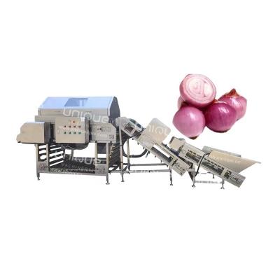 China Onion Peeler Machine Small to Big Onions Skin Peeling Machinery 4970*1510*1813 mm 3 kw for sale