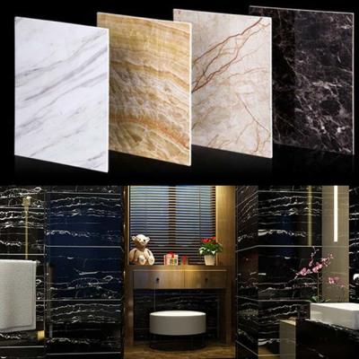 China 1220x2440mm PVC Imitation Marble Sheet 2-5mm Thickness Waterproof Wall Panel for Interior Decoration for sale