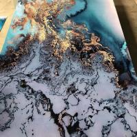 China UV Coating PVC Marble Sheet 1220x2440mm 2-6mm Thickness Fire-Retardant Waterproof Interior Wall Panel for sale