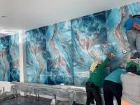 China UV Coating PVC Marble Sheet 1220x2440mm 2-6mm Thickness Fire-Retardant Waterproof Interior Wall Panel for sale
