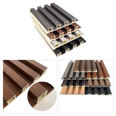 China Interior Waterproof WPC Wall Panels 16cm x 2.4cm Wood Grain Laminated PVC Decor with 30-Year Warranty for sale