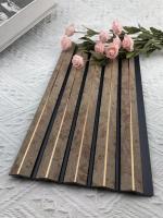 China Waterproof PS 3D Wood Wall Paneling 120x12mm 2.9m Length Interior Decoration Moulding for sale