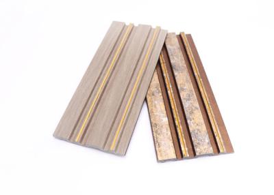 China PS Wall Cladding Panel 120x12mm with Gold Silver Line for Interior Background Walls for sale