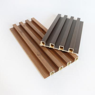China Fluted Interior WPC Wall Panel Indoor Decor Wood Plastic Composite PVC Coating Cladding for sale
