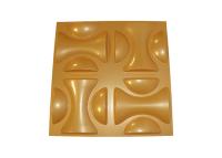 China 500x500mm PVC 3D Diamond Gold Wall Panel - Waterproof Fireproof Decorative Surface for Indoor Outdoor Use for sale