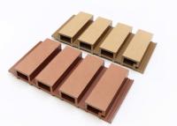China Waterproof Outdoor WPC Fluted Wall Panel 219x26mm Class B Fire Rated Composite Cladding for sale