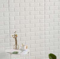 China 3mm Thick Moisture Proof PE Foam Wallpaper 70x77cm Self Adhesive 3D Wall Sticker for Home Decoration for sale