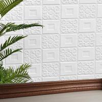 China White PE Wall Panels 3D Brick Foam Wallpaper 3mm-8mm Thickness for Home & Commercial Decoration for sale