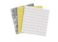 China Self-Adhesive 3D PE Foam Wallpaper 60x70cm to 70x77cm, 5-8mm Thick Moisture Proof Wall Sticker for sale