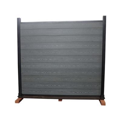 China 1.8m x 1.8m WPC Fence Panel with Aluminum Frame - Embossed Wood Grain, CE Certified Outdoor Privacy Screen for sale