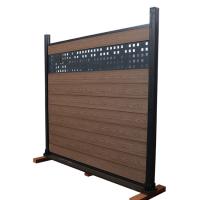 China 1.8m x 1.8m WPC Fence Panel with Aluminum Frame - Embossed Wood Grain, CE Certified Outdoor Privacy Screen for sale