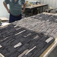 China PU Faux Stone Wall Panel 1200x600mm Mushroom Stone Polyurethane Lightweight Quick Installation for sale