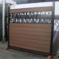 China Easy Installation WPC Fence Panels 1.8m x 1.8m Co-Extrusion Exterior Boards with Aluminum Frame for sale