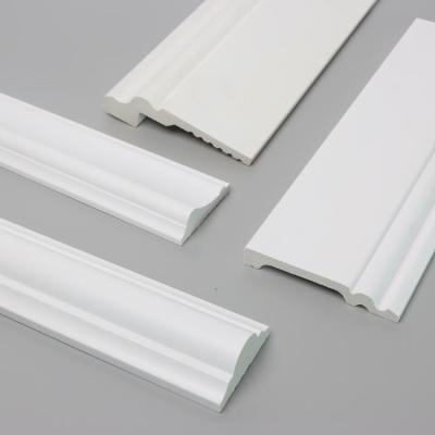 China PS Polystyrene Decorative Skirting Board 2.8m Length with Wood Grain Design for Interior Wall Baseboard Installation for sale