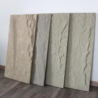 China Dark Grey PU Polyurethane Faux Mushroom Stone Wall Panel 1200x600mm Lightweight Waterproof for sale