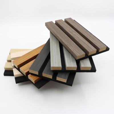 China WPC Polyester Fiber Acoustic Wall Panels with B1 Fire Rating and Wood Veneer Finish for Commercial Sound Absorption for sale