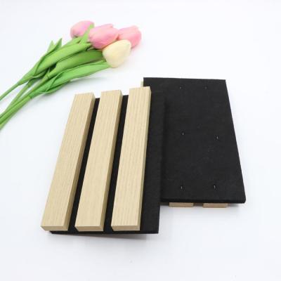 China Slat Wooden Fiber Acoustic Wall Panels 3mm Thick Sound Proofing with Fluted Design for sale