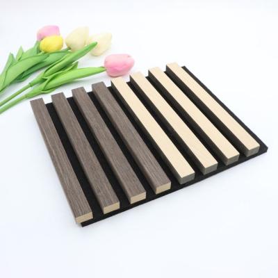 China Wooden Grain Acoustic Fluted Panel Board 600x1200mm Soundproof Wall & Ceiling Panels for Interior Decoration for sale
