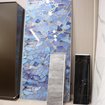 China Modern 3D Pattern Fireproof PVC Shower Wall Panel Luxury Bathroom Renovation Material for sale