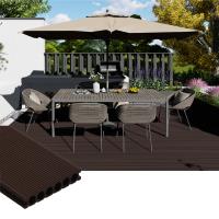 China Custom Texture Outdoor WPC Decking | Waterproof Solid Composite Wood Plastic Flooring for Modern Spaces for sale