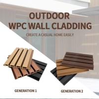 China 3d Hollow Grooved Pvc Fluted Wpc Acoustic Wall Panels Cladding Outdoor Decoration for sale