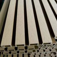 China 3d Hollow Grooved Pvc Fluted Wpc Acoustic Wall Panels Cladding Outdoor Decoration for sale