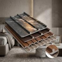 China Modern Indoor WPC Wall Panel Wood Grain Fluted Design for Living Room and Bedroom for sale